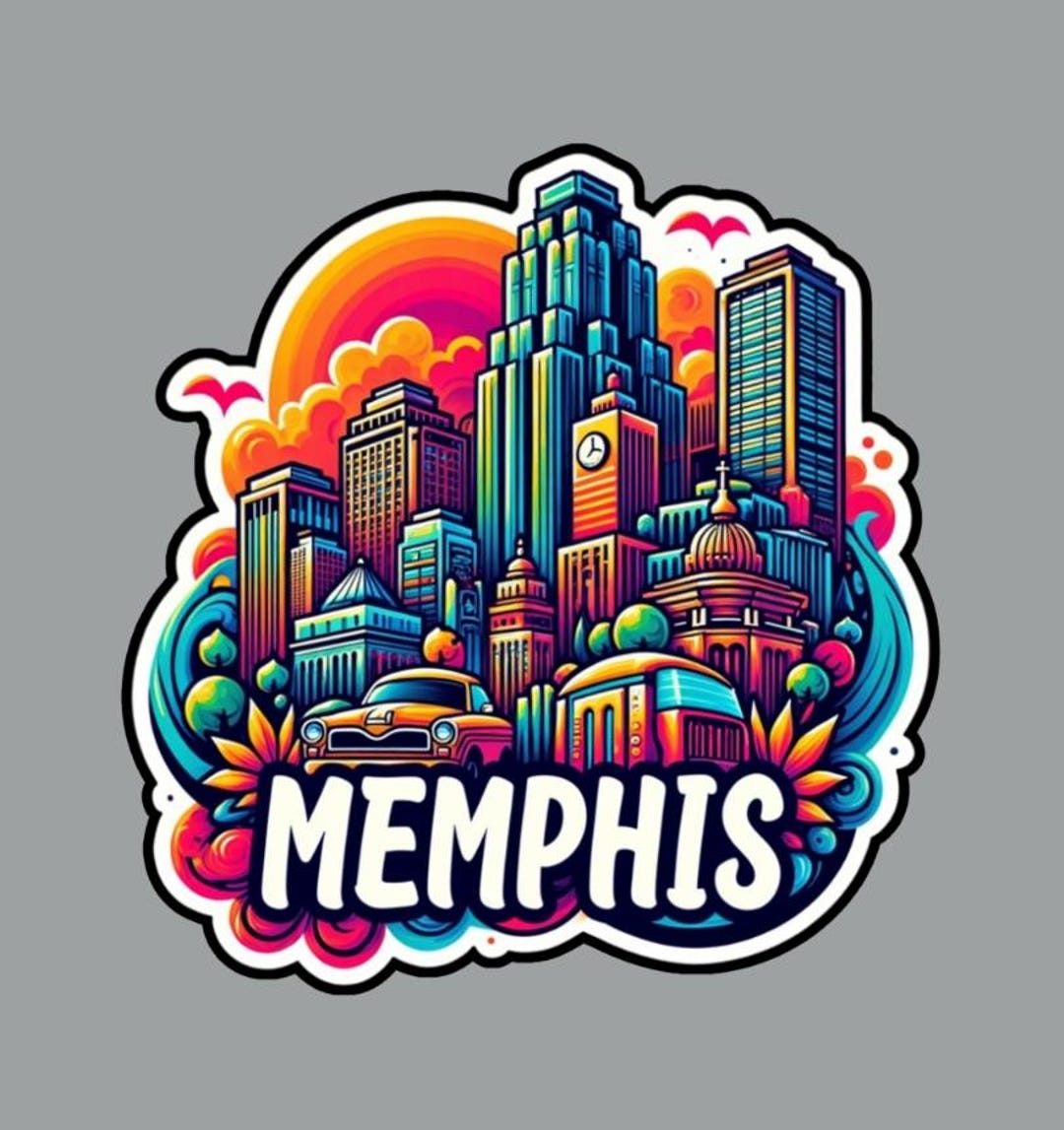 Memphis Tennessee Fridge Magnet or Laptop Sticker - Etsy