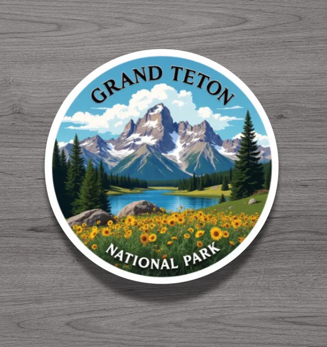 Grand Teton National Park Wyoming Fridge Magnet or Laptop Sticker - Etsy