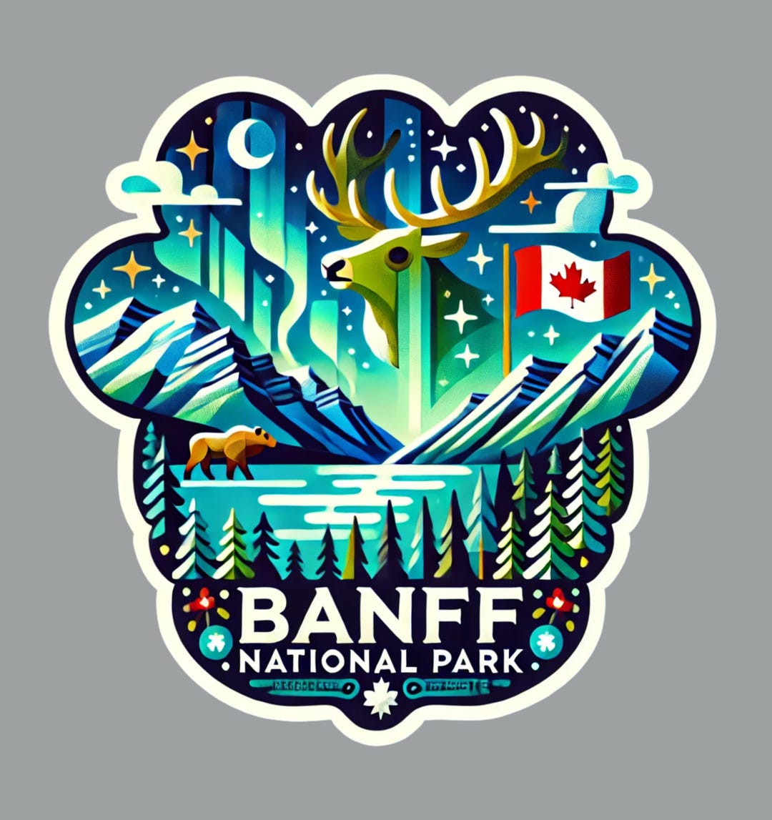 Banff National Park Fridge Magnet or Laptop Sticker - Etsy