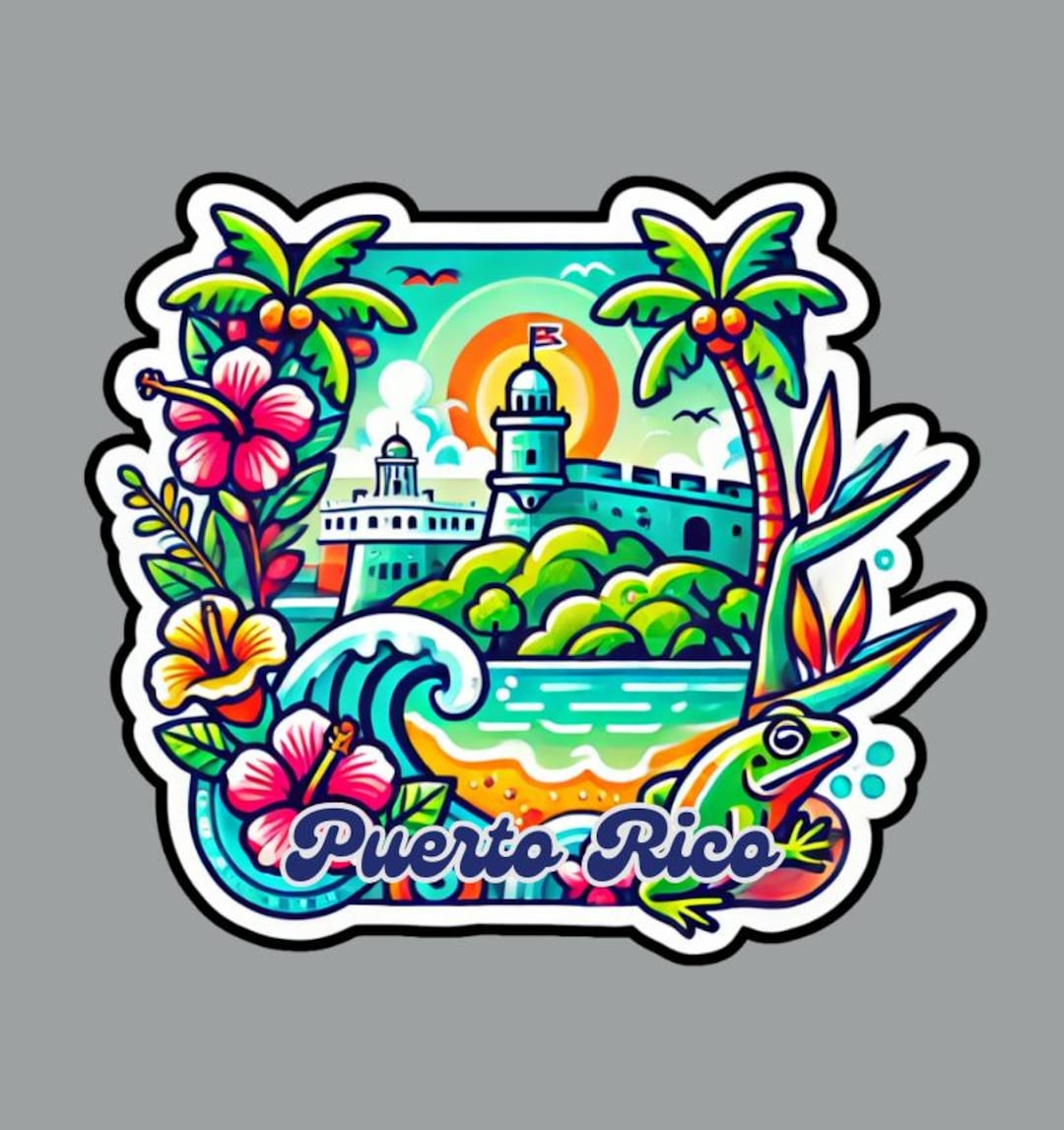 Puerto Rico Fridge Magnet or Laptop Sticker - Etsy