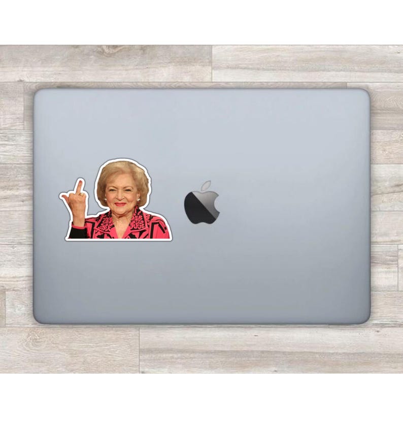 Betty White Middle Finger Fridge Magnet or Laptop Sticker - Etsy
