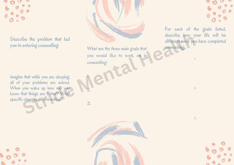 Counselling Goals Leaflet/resource Mental Health Interventions - Etsy