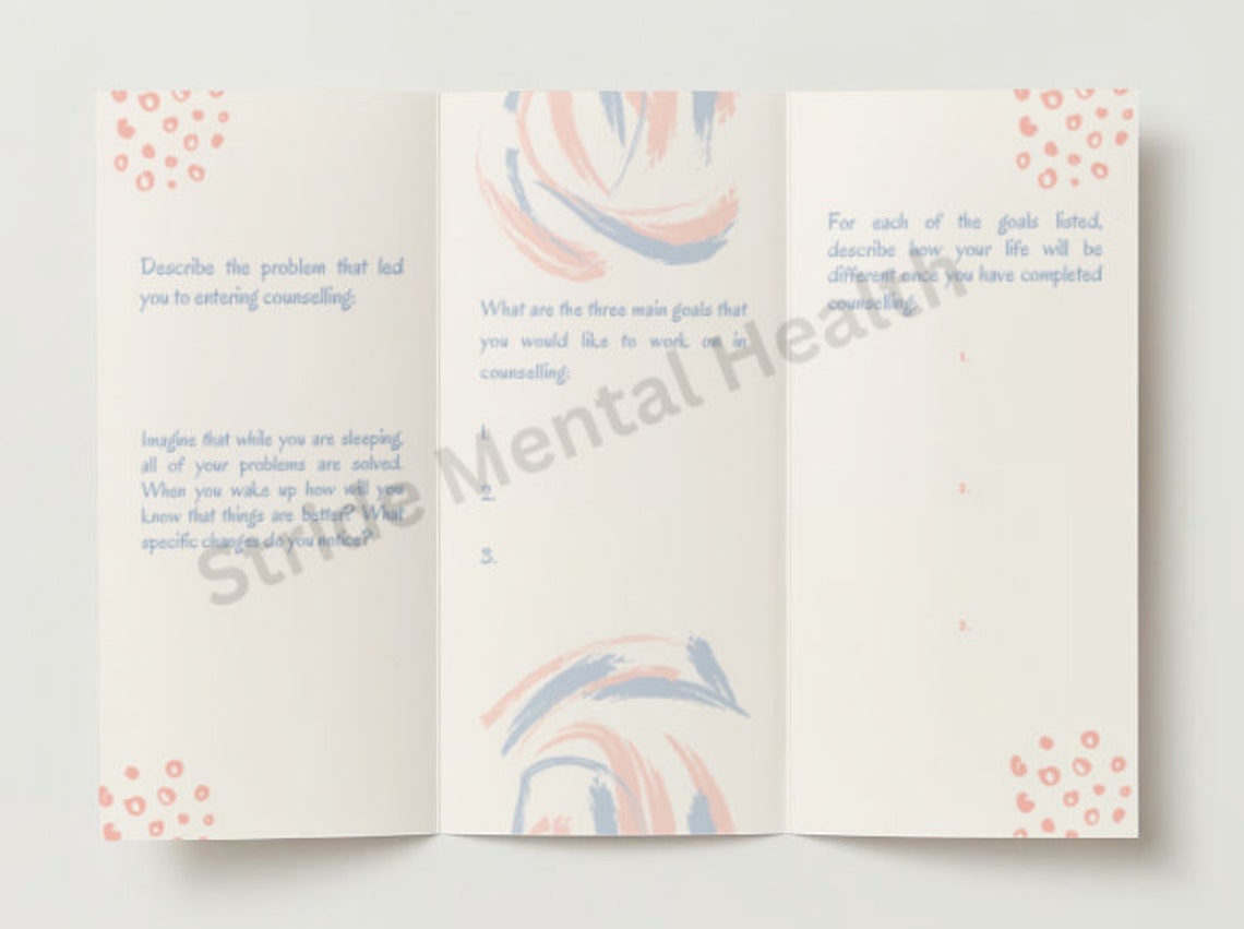 Counselling Goals Leaflet/resource Mental Health Interventions - Etsy