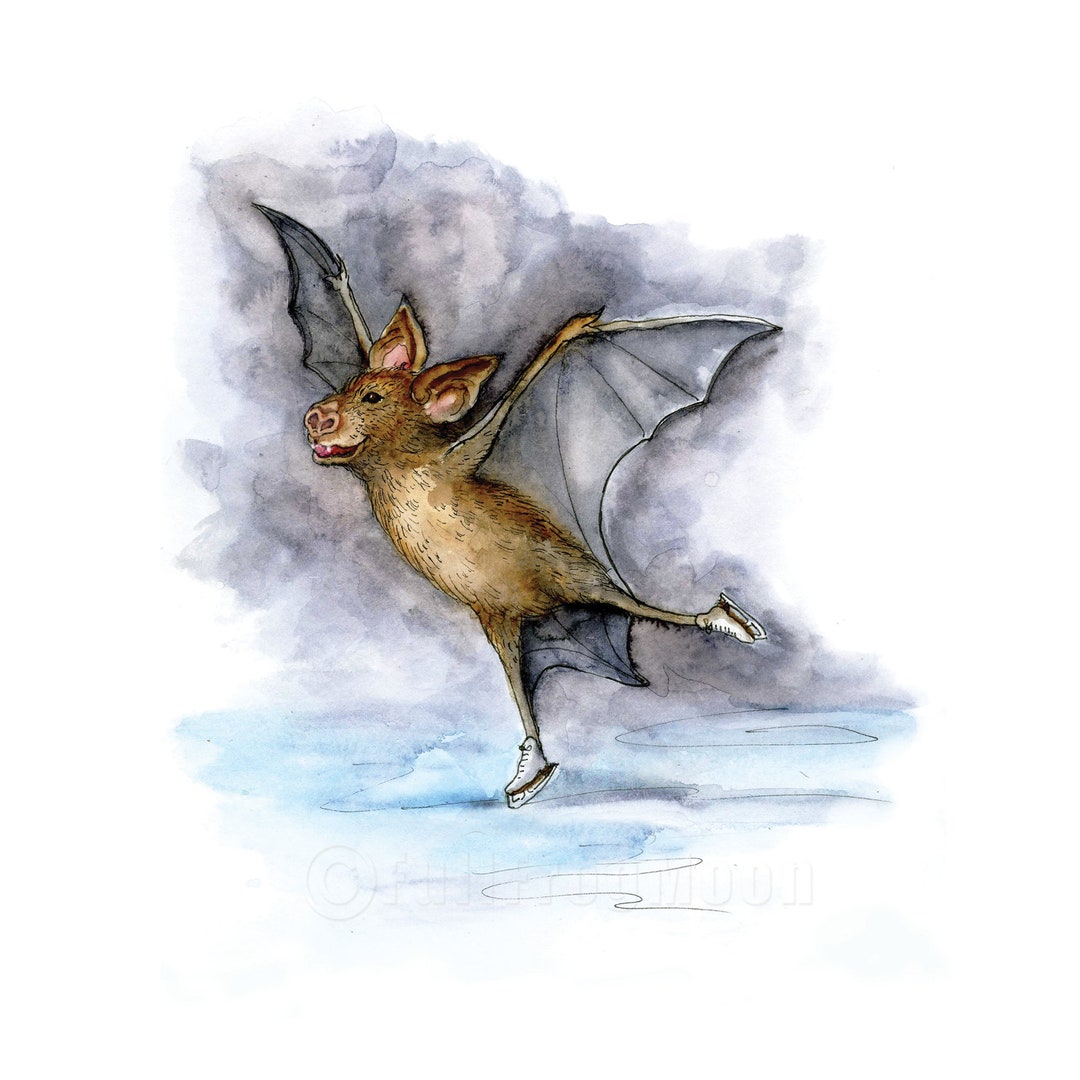 Bat on Ice Print - Etsy