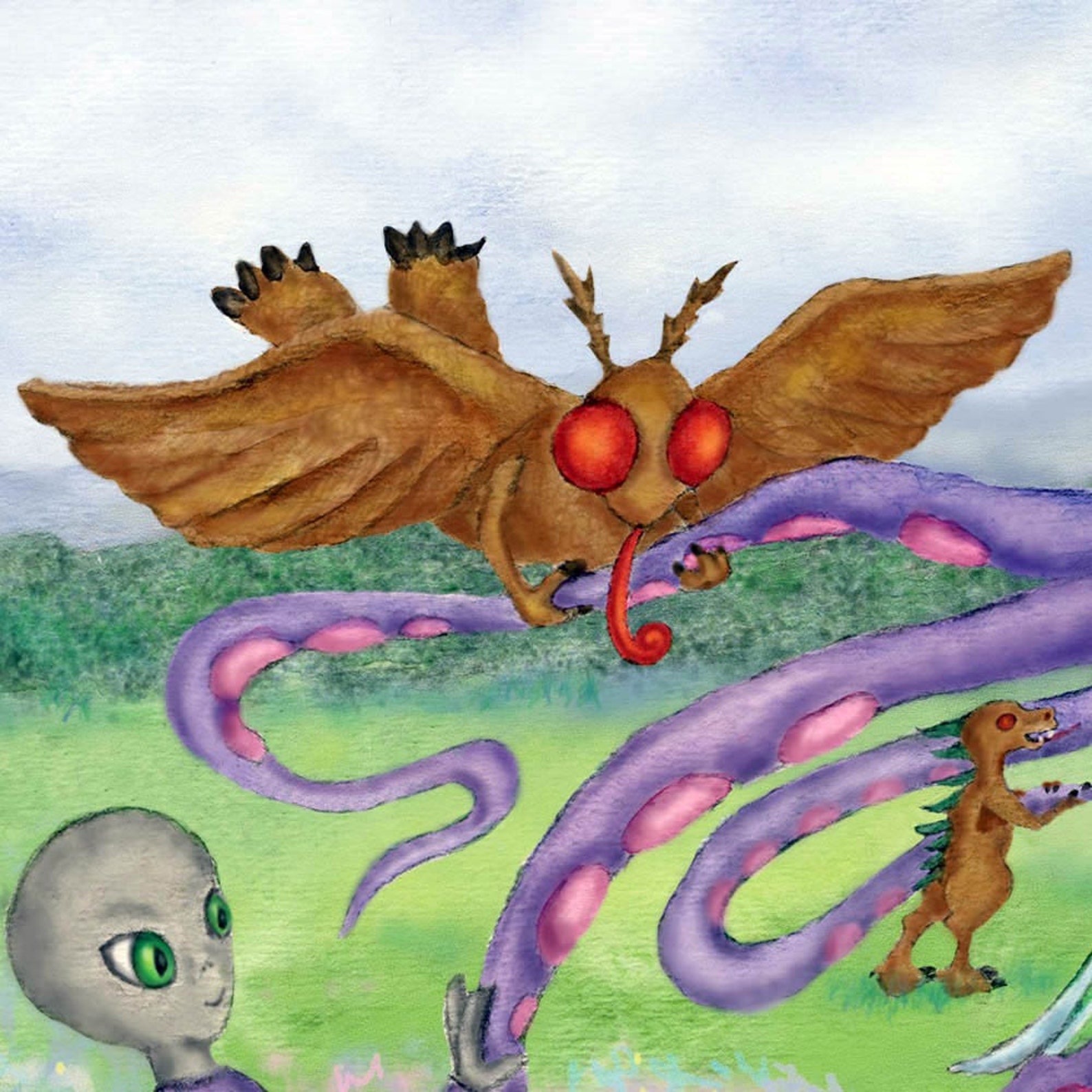 Cryptids and Aliens Dance Around the Maypole Print - Etsy