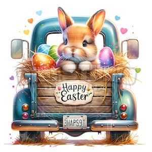 Easter Bunny Truck PNG: Holiday Clipart (digital Download) - Etsy