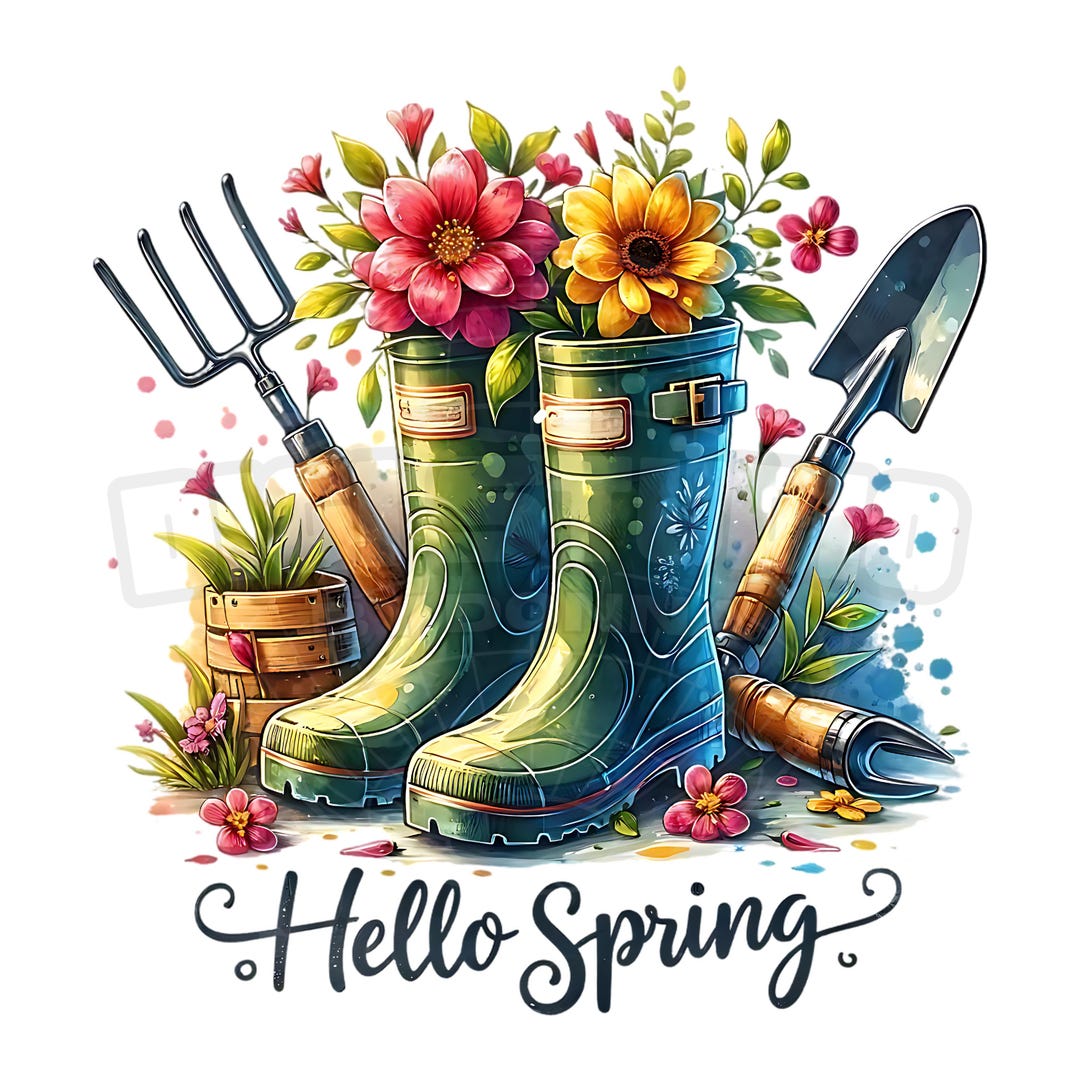 Digital Spring Art, Clipart Download, Spring PNG Graphics, Spring Magic ...