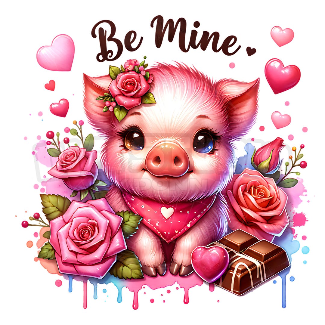 Valentine's Day Pig Clipart: Romantic PNG Designs (digital Download) - Etsy