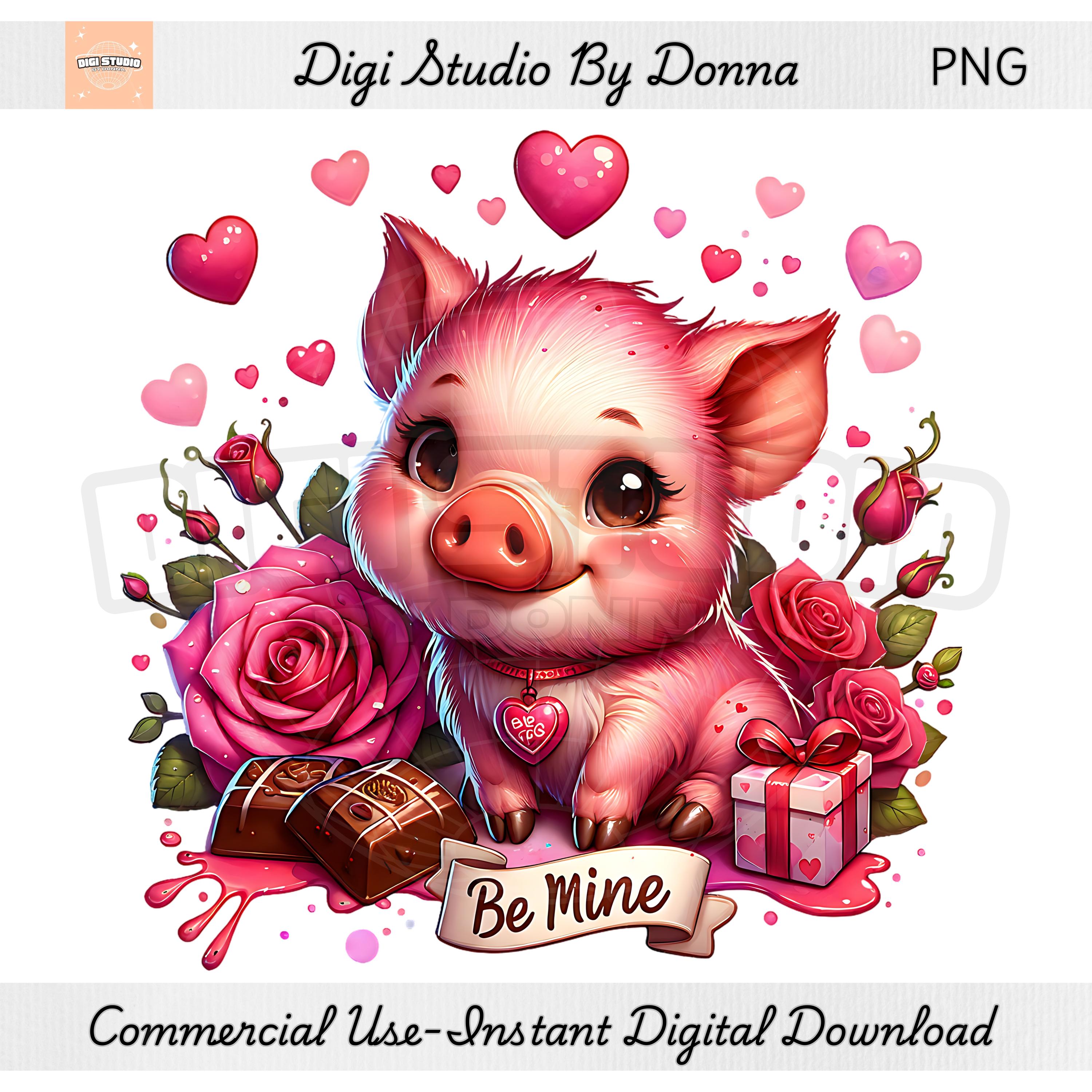 Valentine's Day Pig Clipart: Romantic PNG Designs (digital Download) - Etsy