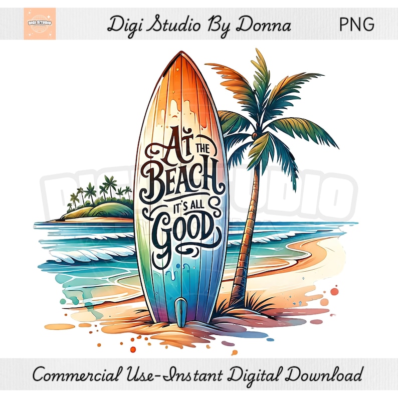 Beach Surfboard PNG: Summer Vibes Clipart (digital Download) - Etsy