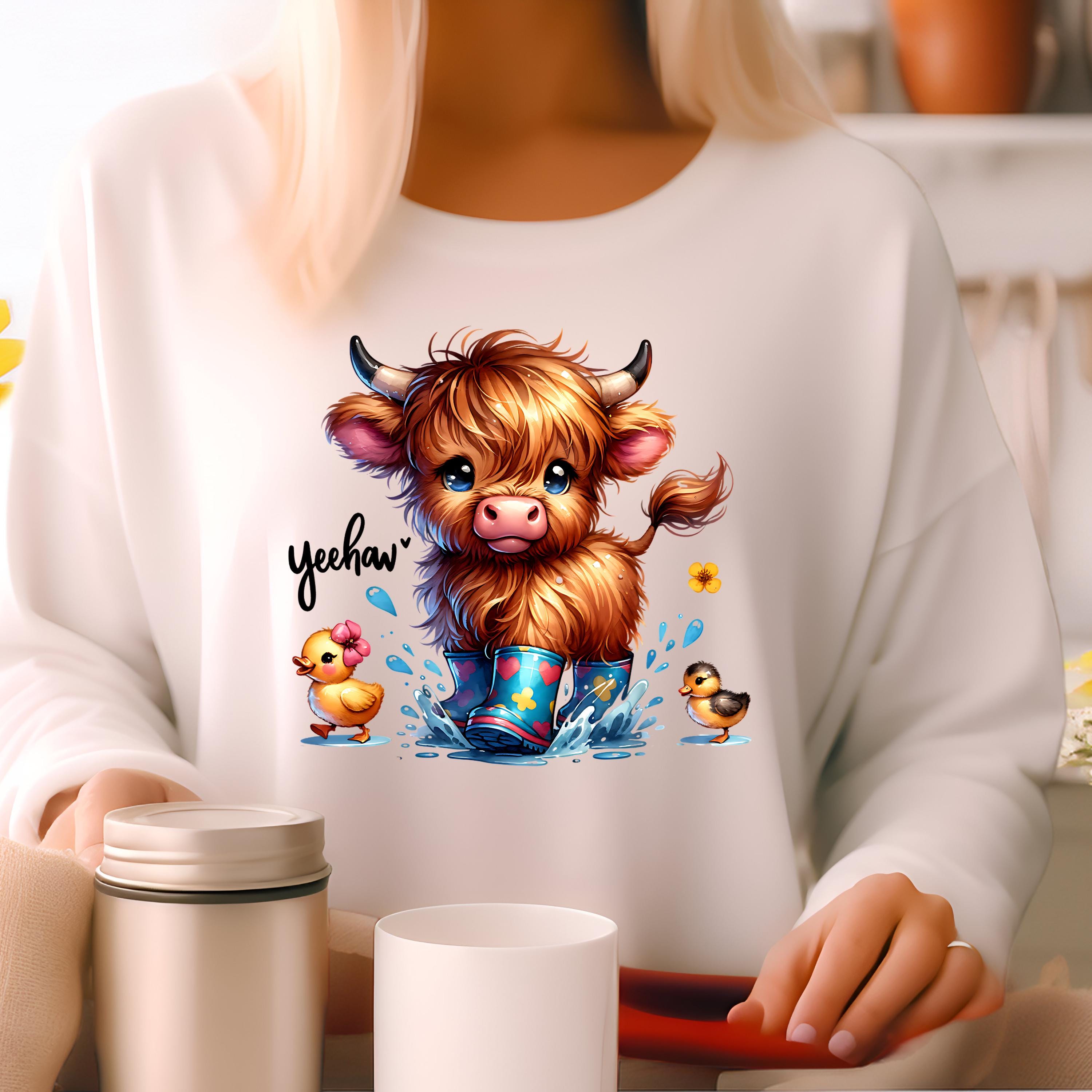 Highland Cow PNG, Spring Clipart PNG, Spring PNG Graphics, Digital ...