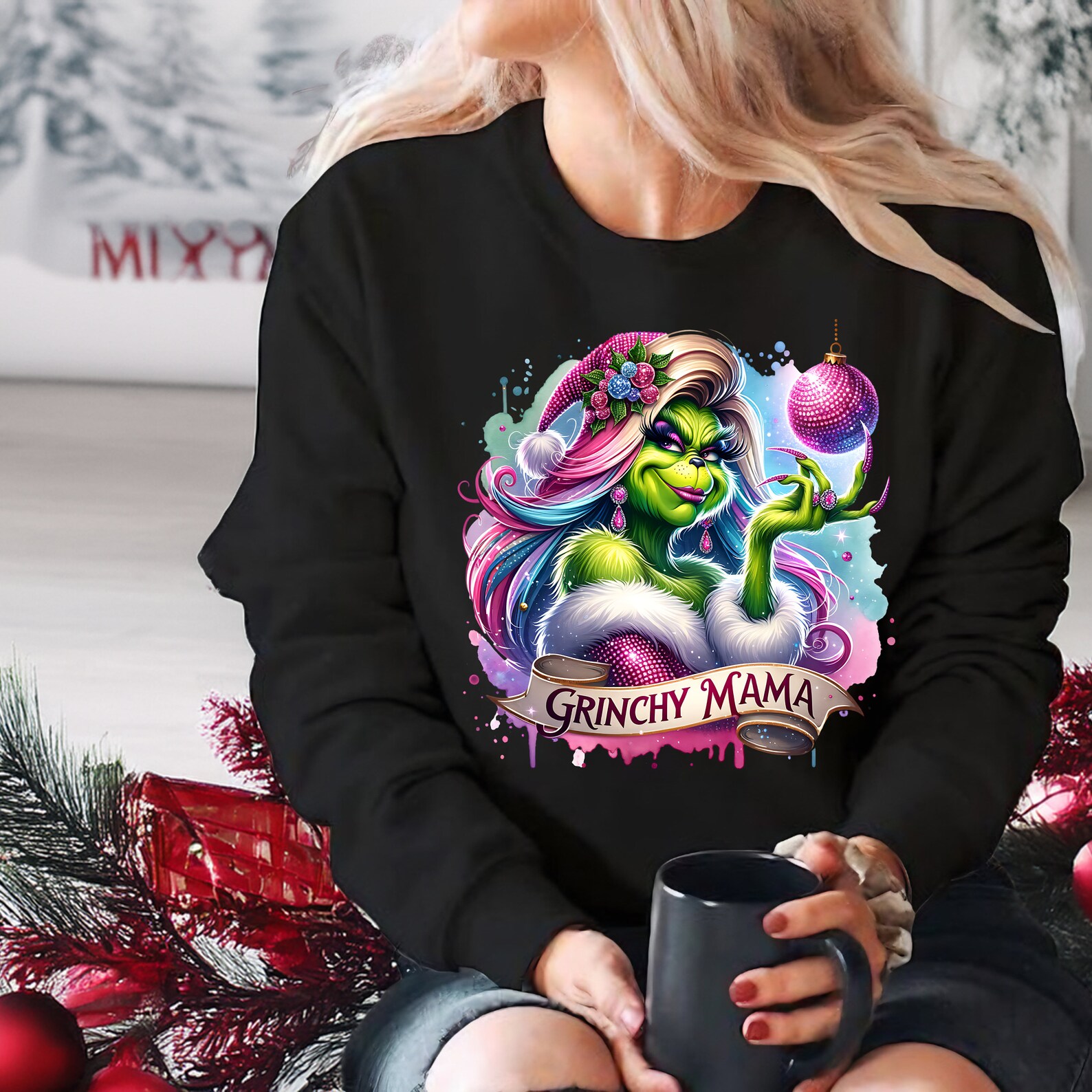 Jolly Grinchy Mama Christmas PNG Clipart: Sublimation Design (digital Download) - Etsy