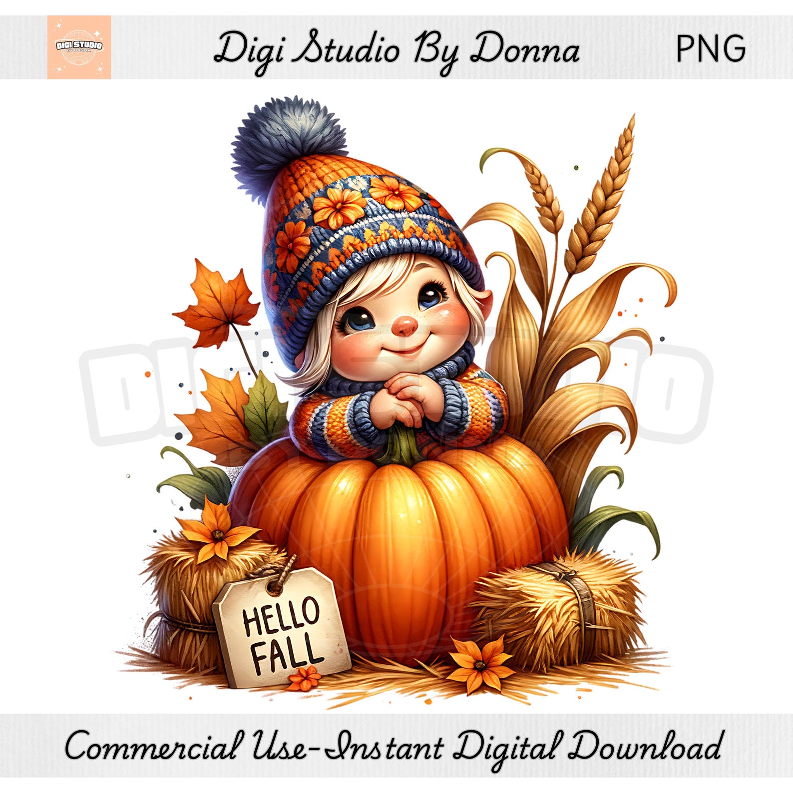 Cute Fall Png, Autumn Clipart, Pumpkin Png, Harvest Season, Hello Fall ...
