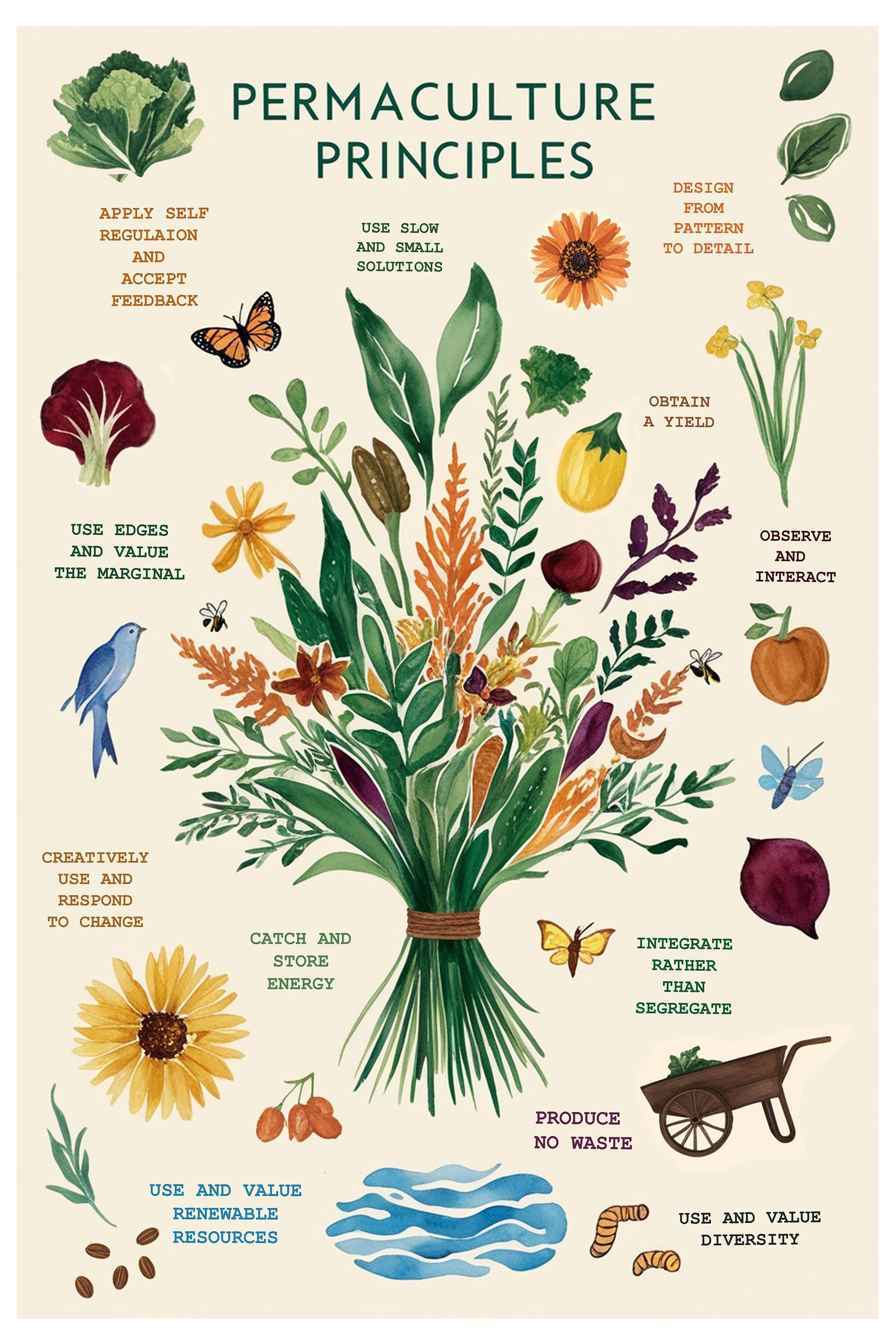 Permaculture Principles Poster - Etsy
