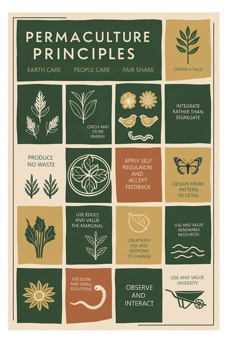 Permaculture Principles Poster - Etsy