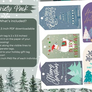 Printable Holiday Gift Tag Template, Variety Pack, Digital Download ...