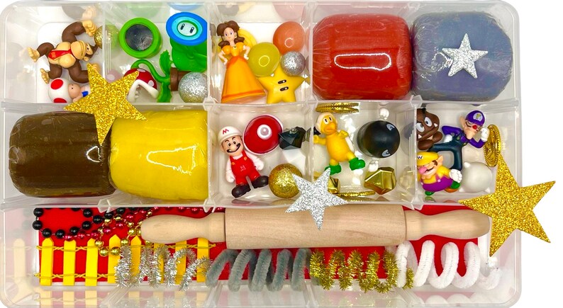 Mario Playdough Themed Kit, XL, Birthday, Gift, Sensory Bin, Brothers ...