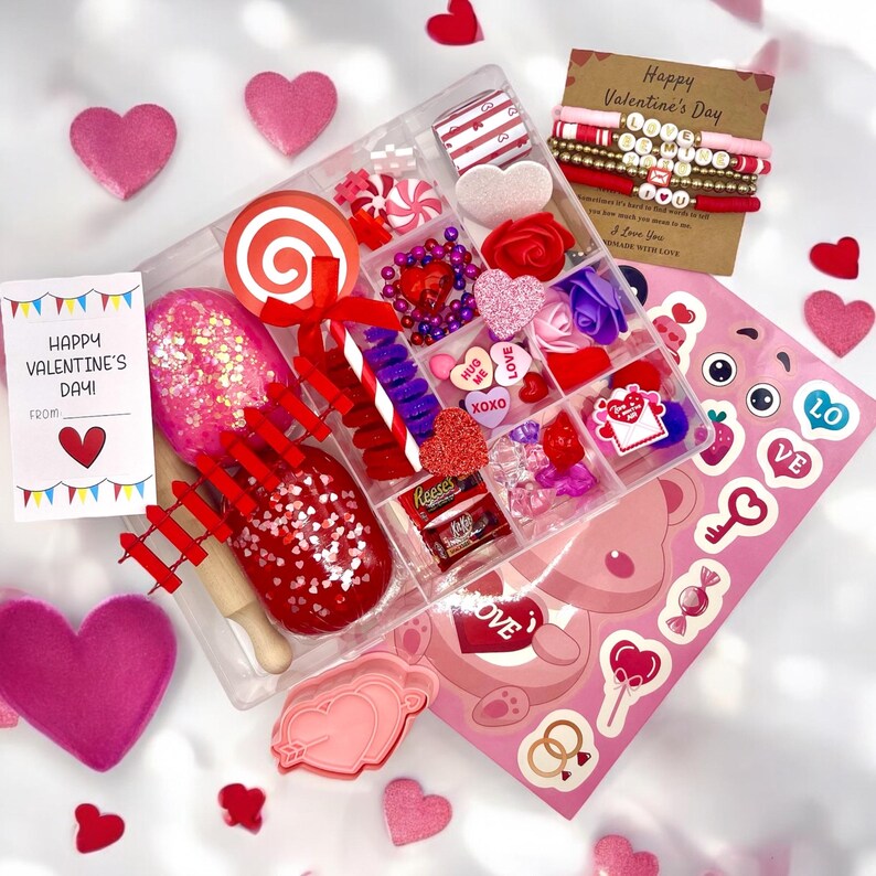 Valentine's Day Playdough Kit, Bundle, Sensory, Box Bin, Kids Gift ...
