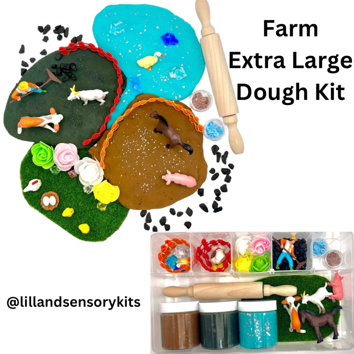 Farm Play Dough Kit XL, Farm, Animal, Pig, Cow, Duck, Horse, Sensory ...
