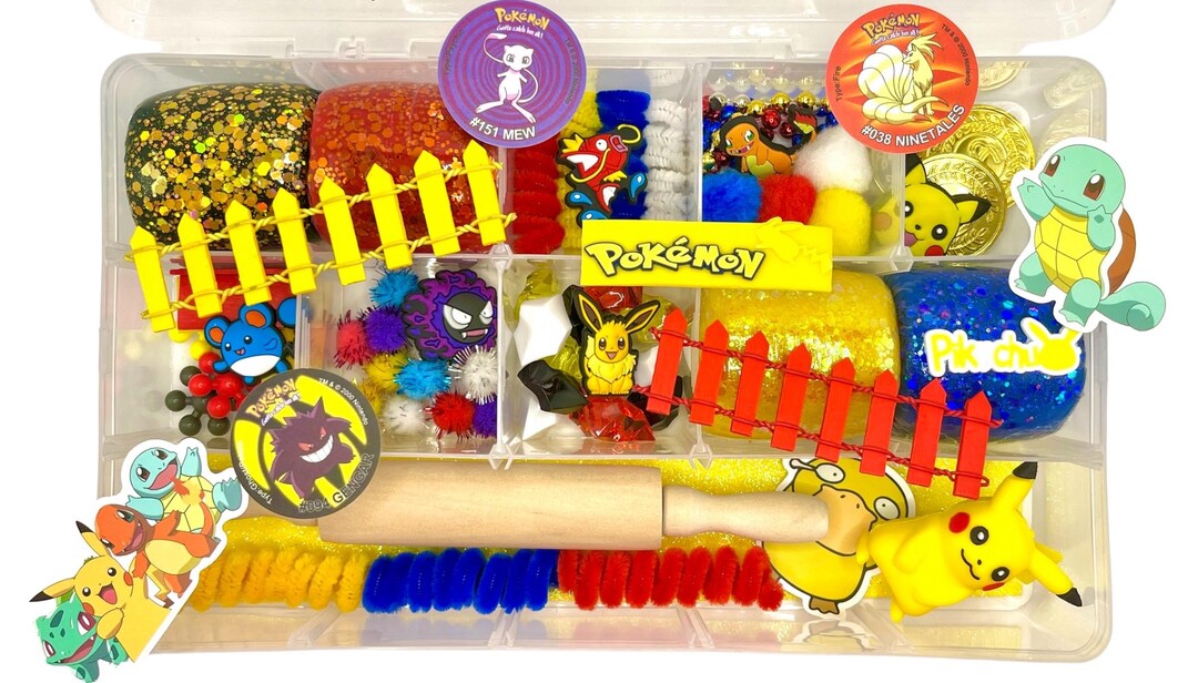 Pokemon Inspired Playdough Sensory Kit, Extra-large, Birthday, Sensory ...