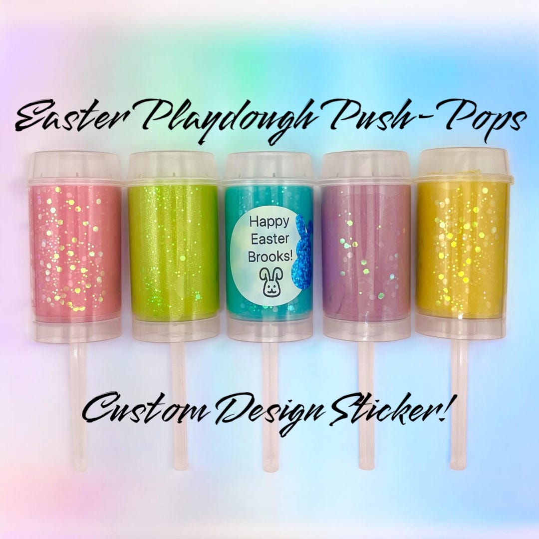 Easter Playdough Push-pops, Easter Basket, Spring, Sensory Jar Kit ...
