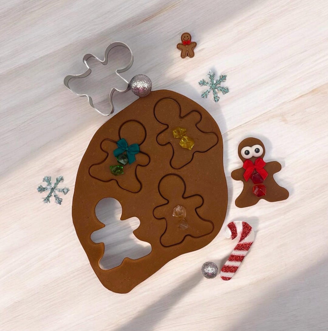 Make A Gingerbread Man Playdough Kit, Christmas, Sensory Jar, Busy Box ...
