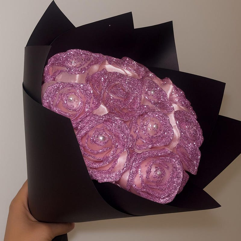 Glitter Roses Bouquet - Etsy UK