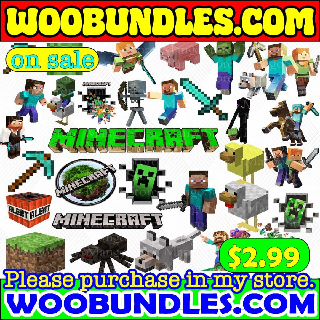 Minecraft Bundle PNG, Minecraft PNG, Gaming Png Bundle, Mine PNG Bundle ...