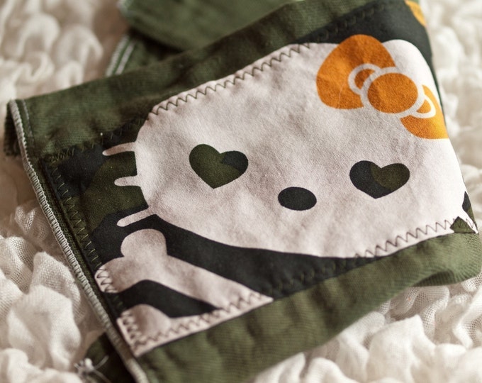Camo Hello Kitty Skulls Olive Green Hand Dyed Burp Cloth - Etsy