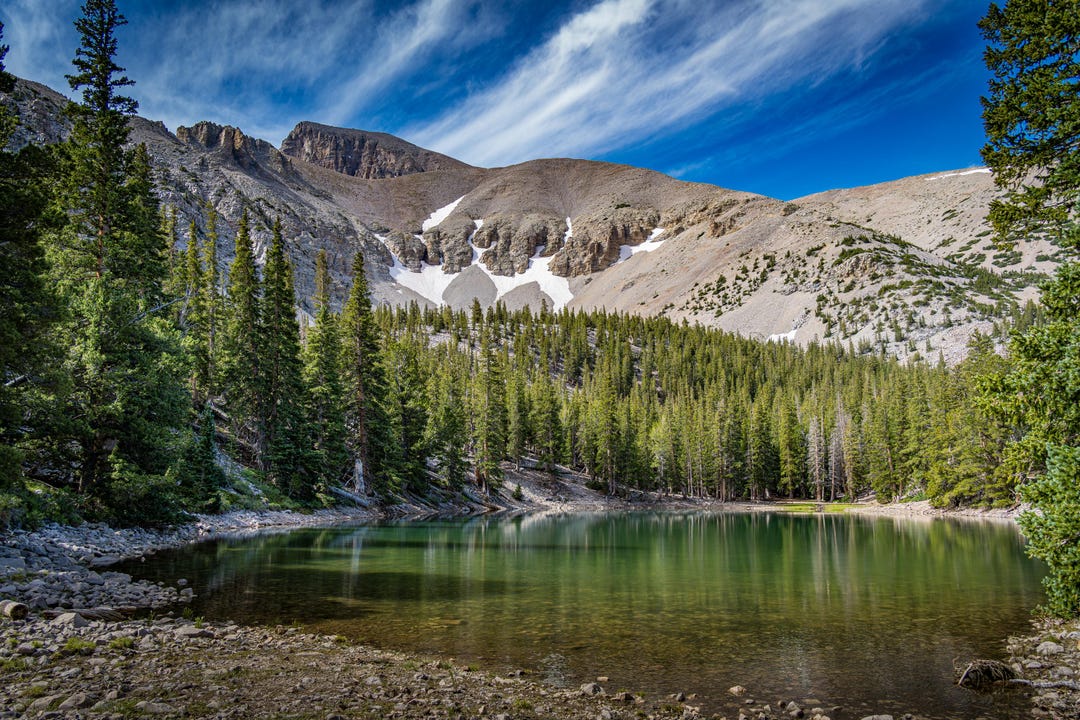 Stella Lake View of Wheeler Peak at Great Basin National Park in Nevada ...