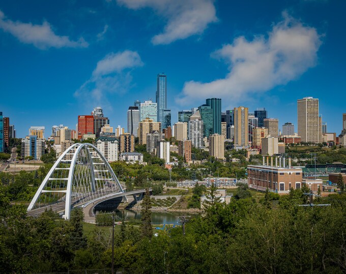LIMITED EDITION - Edmonton Skyline Canvas | A Unique Take on Alberta's ...