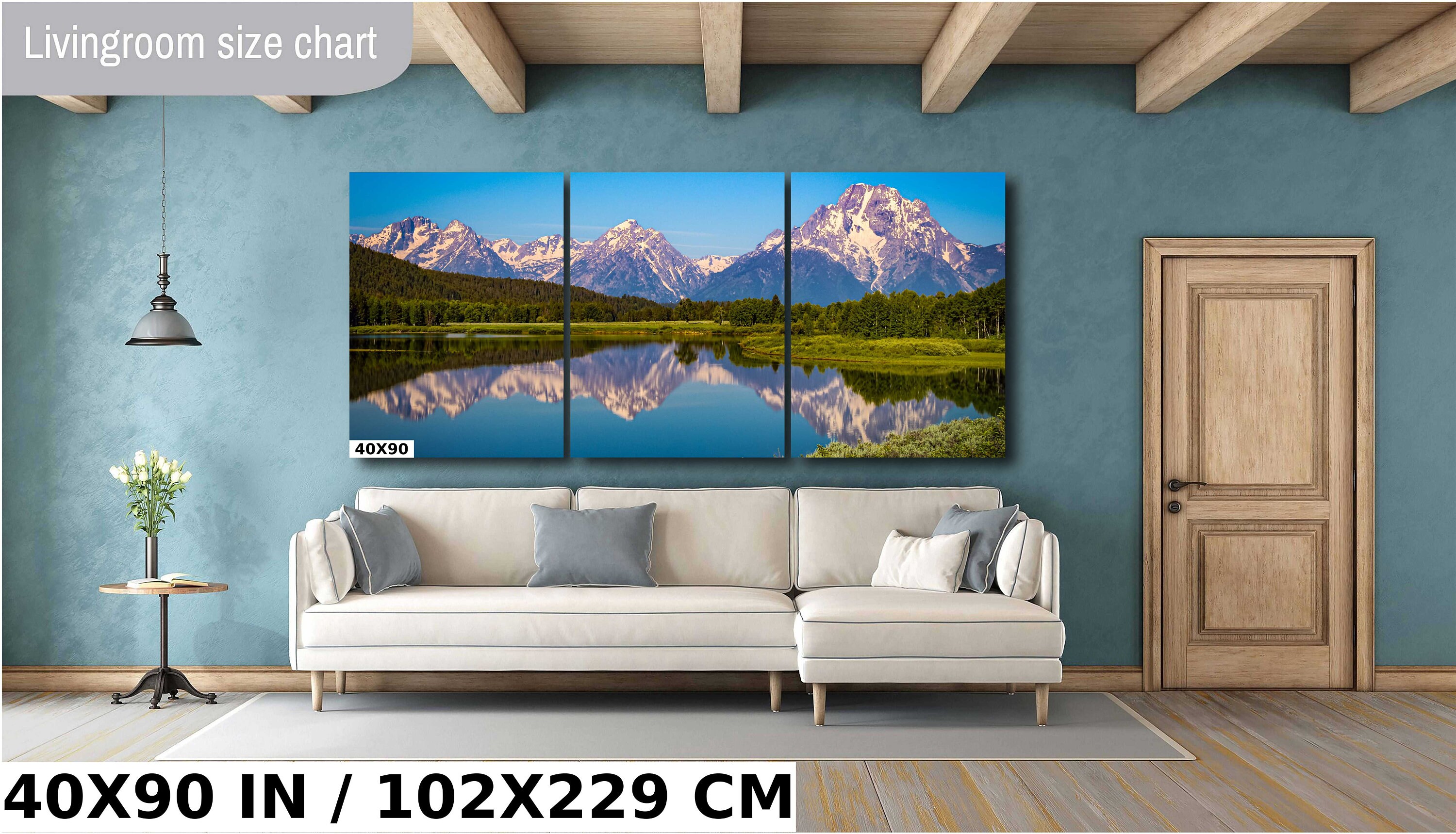 Teton Mountains Snake River Reflection at Oxbow Bend, Jackson Hole ...