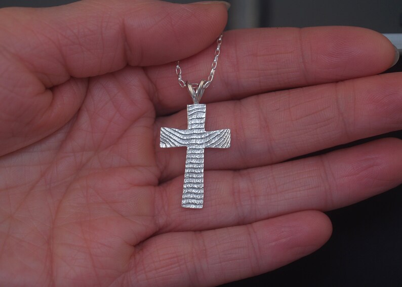 Cuttlebone Cast Sterling Silver Cross Christening - Etsy