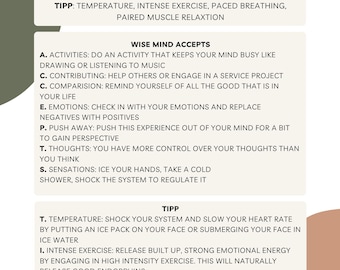 TIPP DBT Skill for Distress Tolerance- PDF - Etsy UK