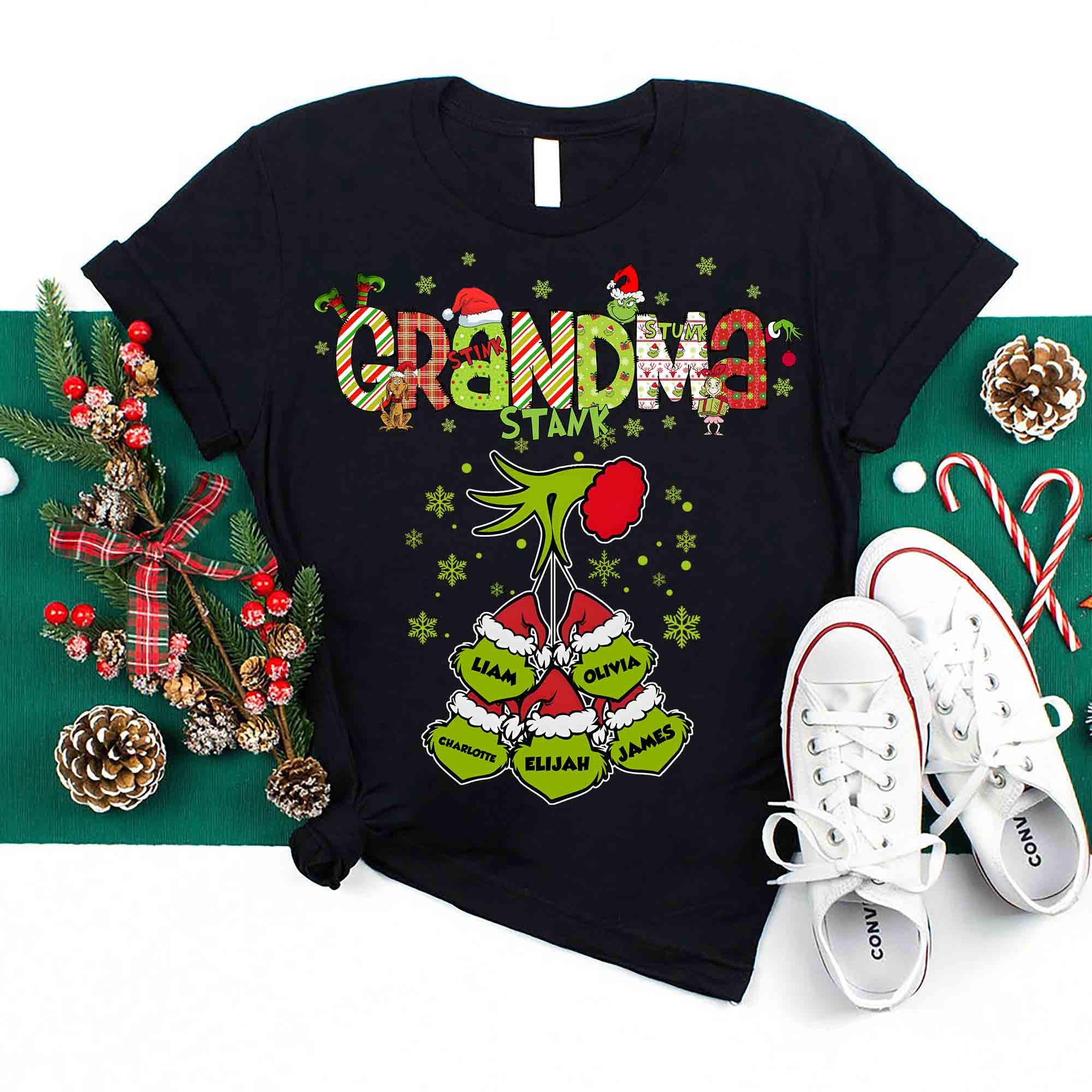 Custom Grinch Shirt, Grandma Christmas Grinch Stunk Stink Stank Xmas ...