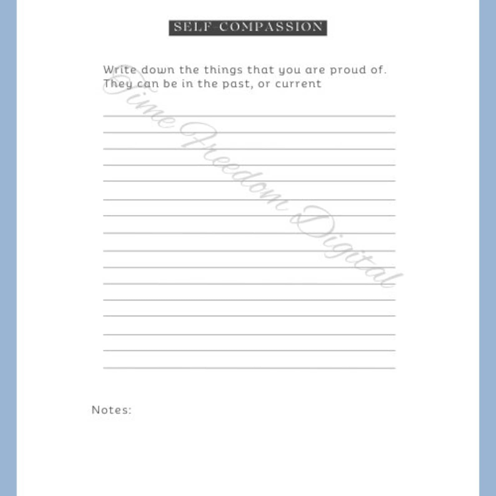 Self-love Workbook Printable|self-care Worksheet|self-esteem Journal ...