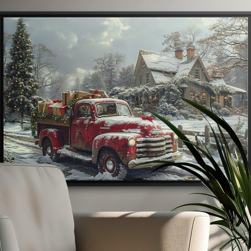 Red Truck Christmas Decor - Etsy