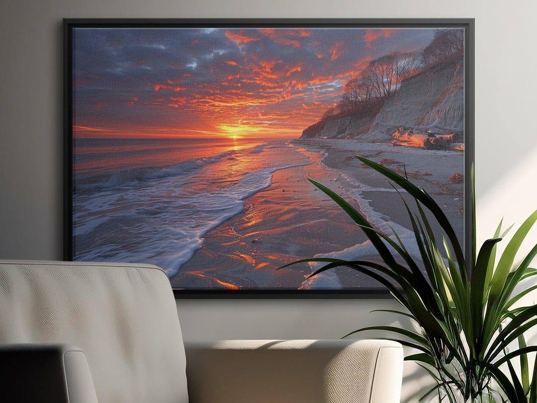 Coastal Sunset Wall Art, Beach Sunset Photography, Seaside Landscape ...