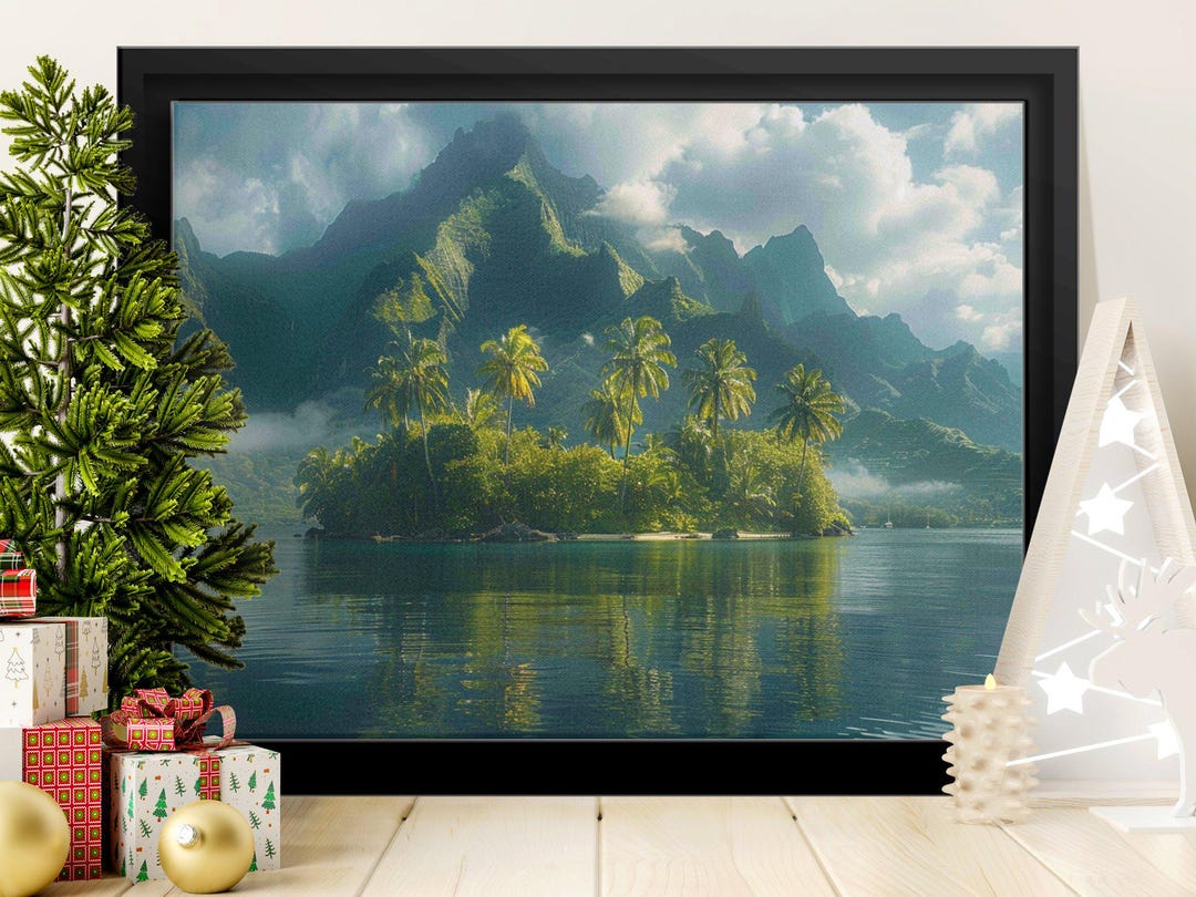 Tropical Island Paradise, Scenic Wall Art Print, Nature Landscape Decor ...