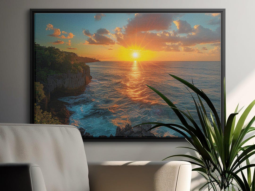 Sunset Ocean View, Coastal Wall Art, Nature Photography Print, Seaside ...