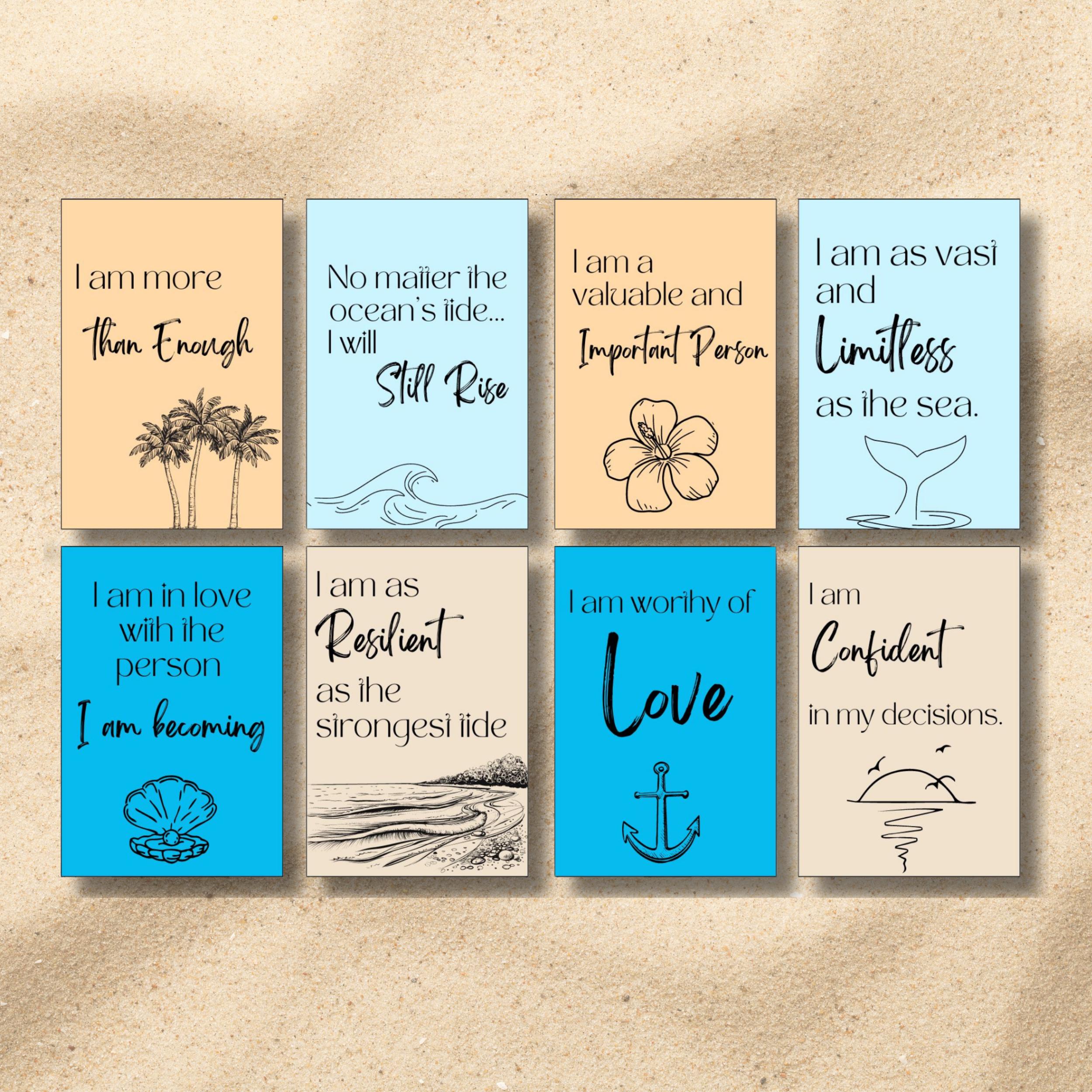 Ocean Inspiration Cards for Self Care and Positive Mindset - Etsy