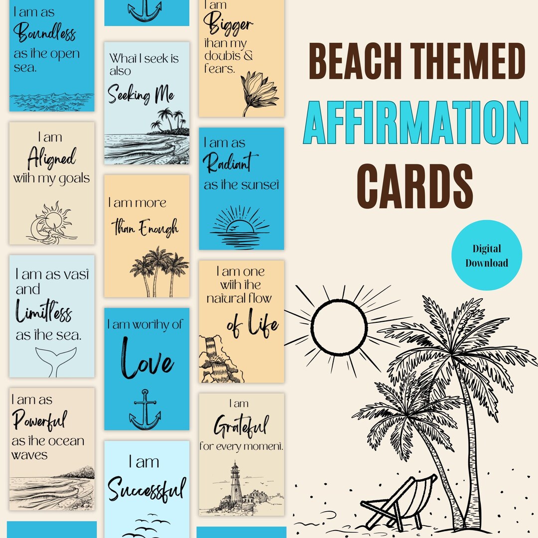 Ocean Inspiration Cards for Self Care and Positive Mindset - Etsy