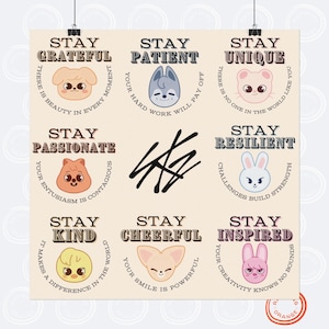 Stray Kids Motivational Poster, Skzoo STAY Inspirational Quotes ...