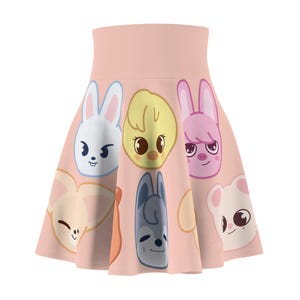Stray Kids Skzoo All-over-print Skater Skirt, Natural Straykids Clothes ...