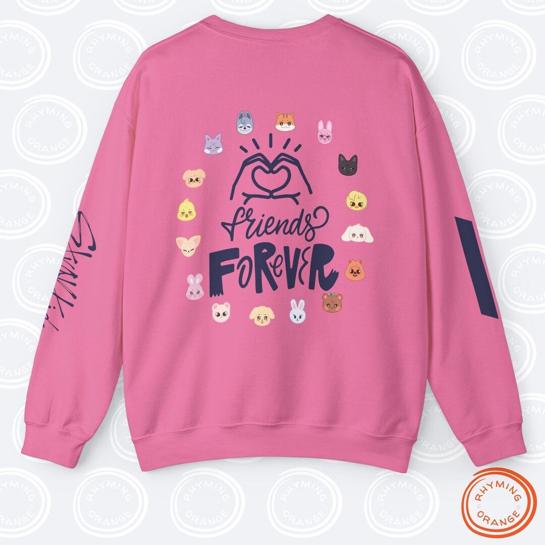 Skzoo + Aniteez = Friends Forever Sweatshirt, Staytiny Hand Heart ...