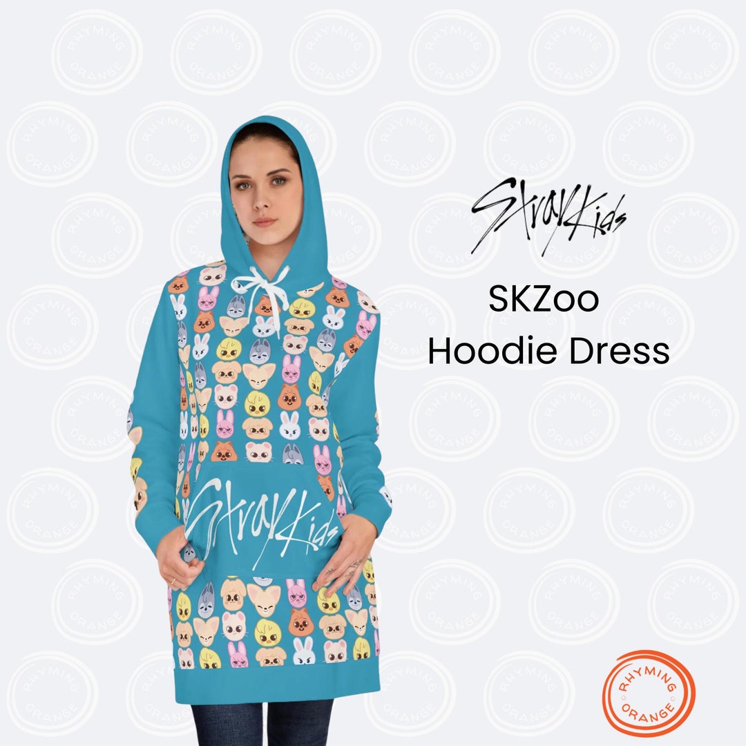 Stray Kids Hoodie Dress, Skzoo Oversized Hooded Sweatshirt, Straykids ...