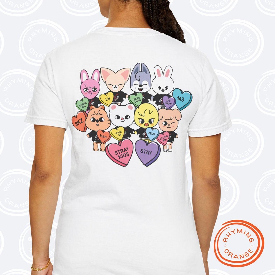 Skzoo STAY & Stray Kids Candy Hearts Comfort Colors Tee, SKZ Valentine ...