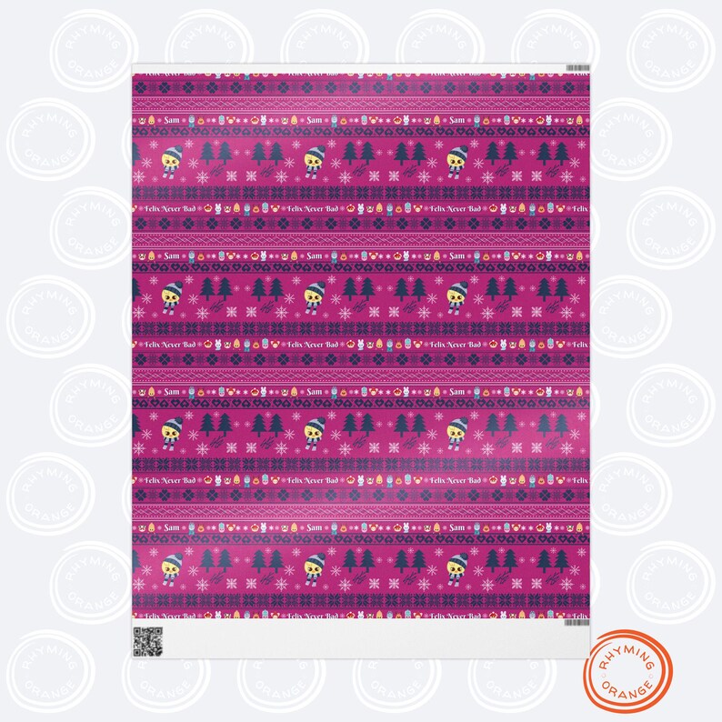 Personalized Stray Kids Sweater Print Gift Wrap, Pink Custom Skzoo ...