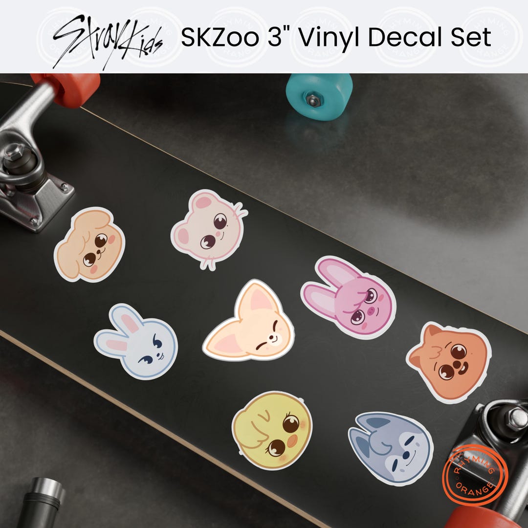 Skzoo Vinyl Decal Set, 3" Stray Kids Kisscut Character Stickers ...
