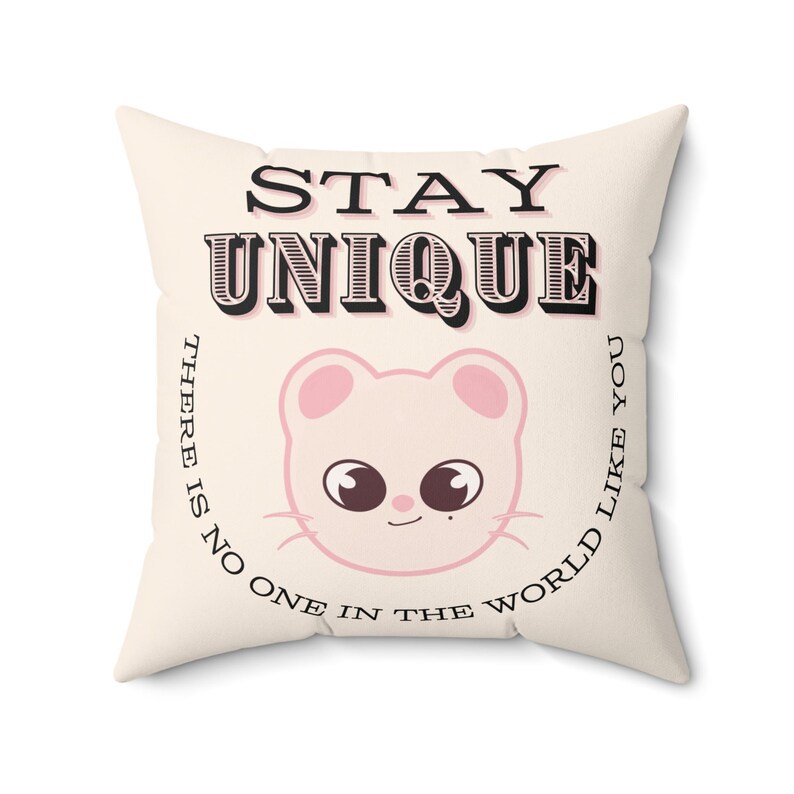Stray Kids Skzoo Motivational Pillow, SKZ Inspiration Faux Suede Square ...
